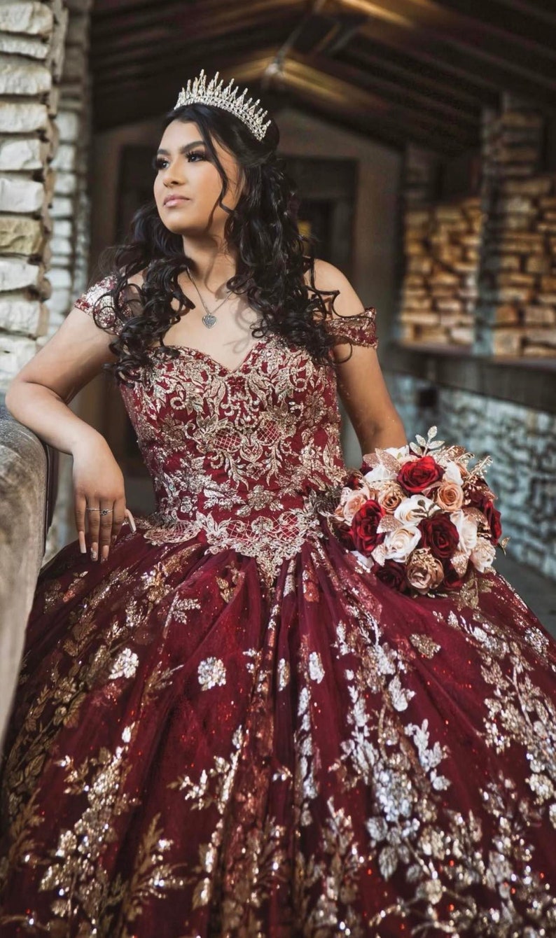 Glamorous Rose Gold Burgundy Blush Wedding Bouquet Gold - Etsy