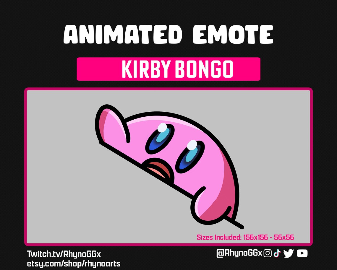 Kirby Bongo Bongo Cat Animated Emote Twitch Animated Emote - Etsy Kirby Bongo Bongo Cat Animated Emote Twitch Animated Emote - Etsy