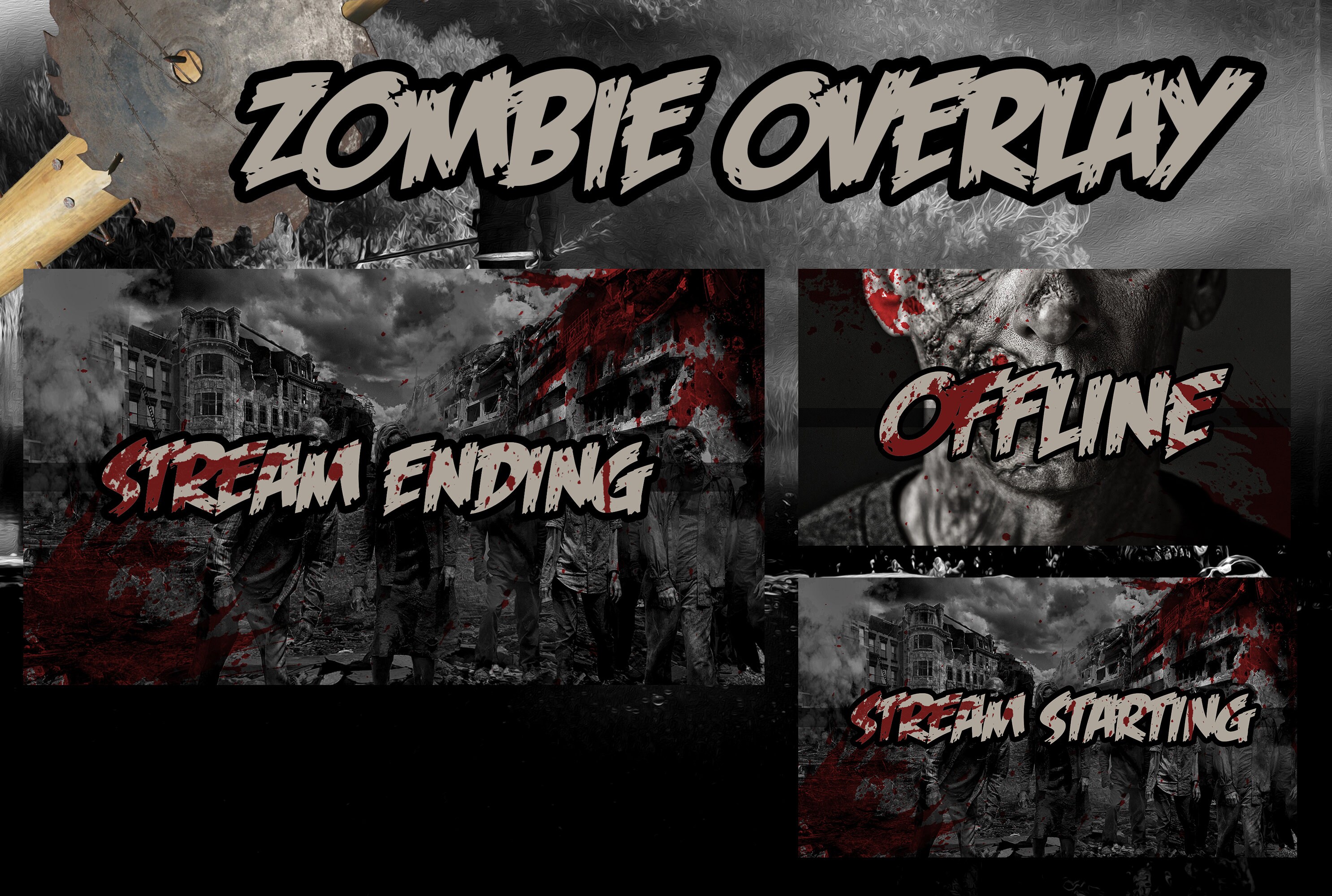 Zombie Twitch Overlay Cute Twitch Overlays Overlay Package - Etsy Australia