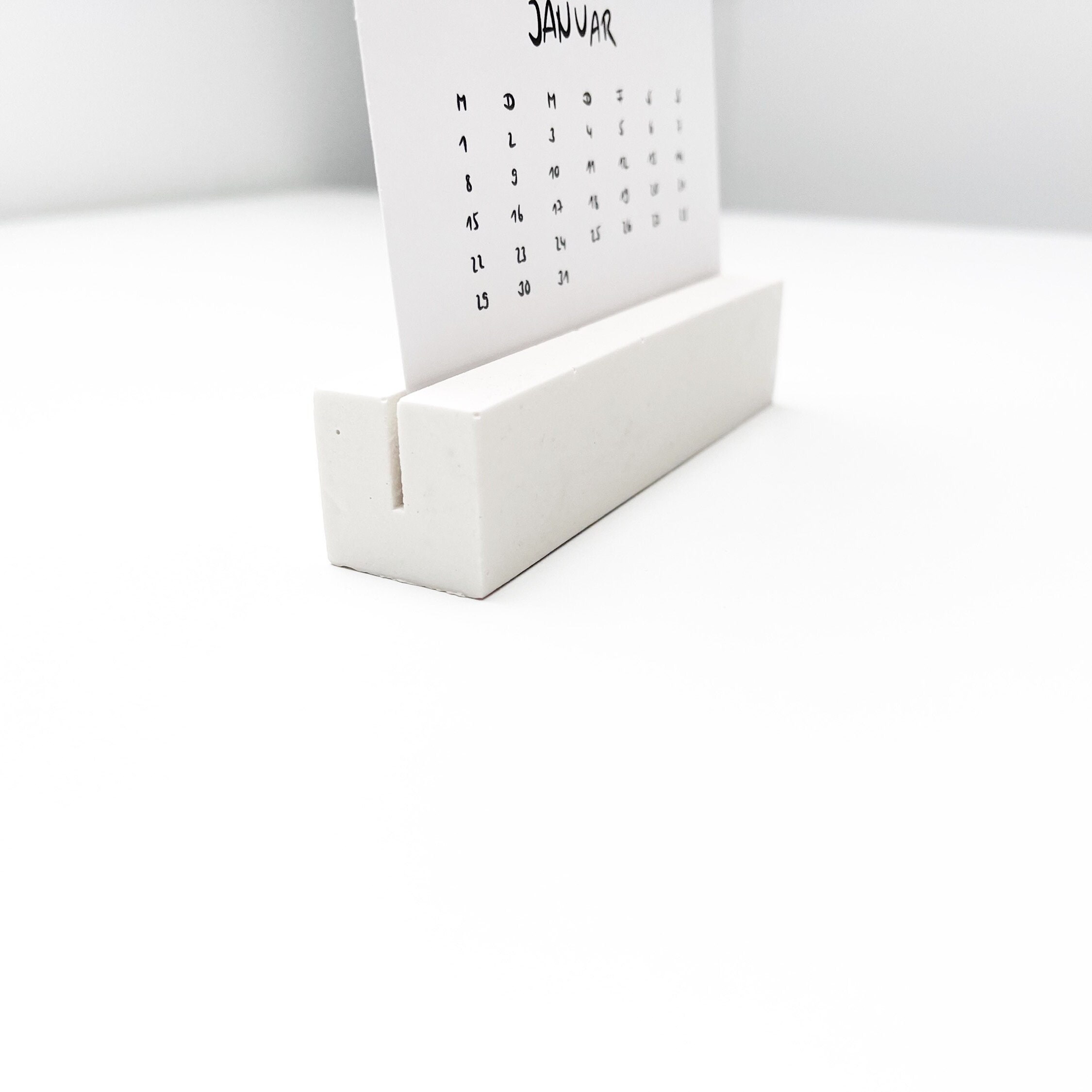 Desk Calendar 2024 I With Card Holder in Concrete Look I Minimalist I ...