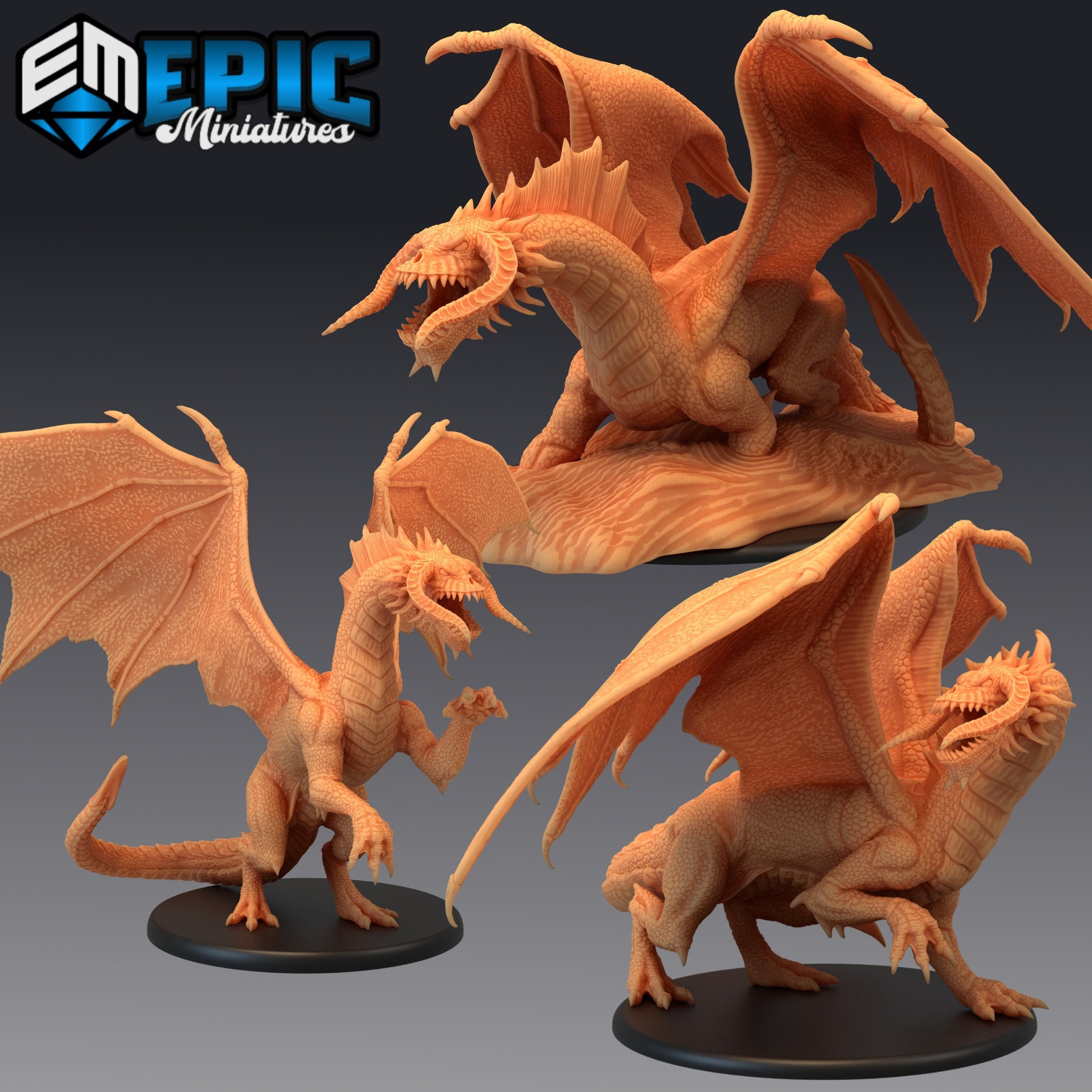 Black Dragon Miniature High Quality Tabletop RPG 3D Printed - Etsy