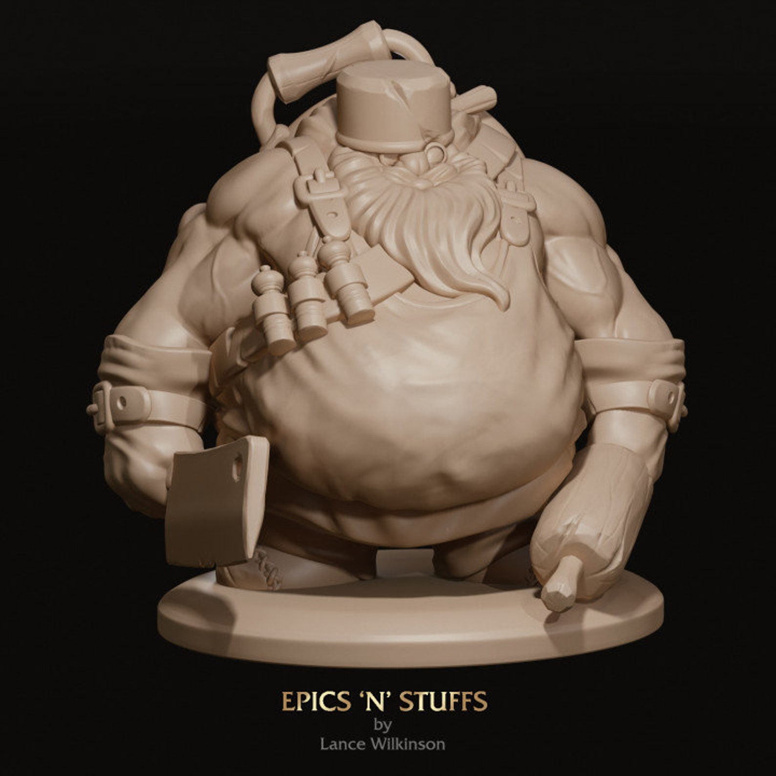 Dwarf Chef Warrior Miniature High Quality Tabletop RPG 3D | Etsy