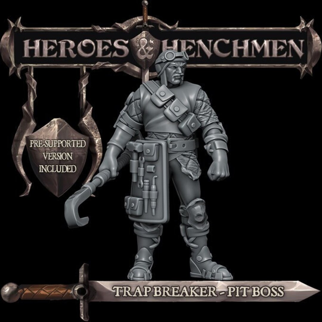 Trap Breaker Pit Boss Miniature, High Quality Tabletop RPG 3D Printed ...