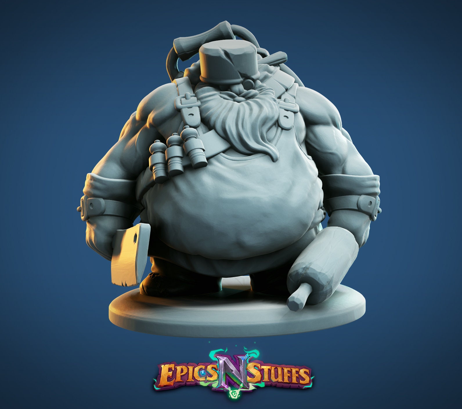 Dwarf Chef Warrior Miniature High Quality Tabletop RPG 3D | Etsy