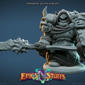 Dwarf Death Knight Miniature, High Quality 28mm 32mm Tabletop RPG 3D ...