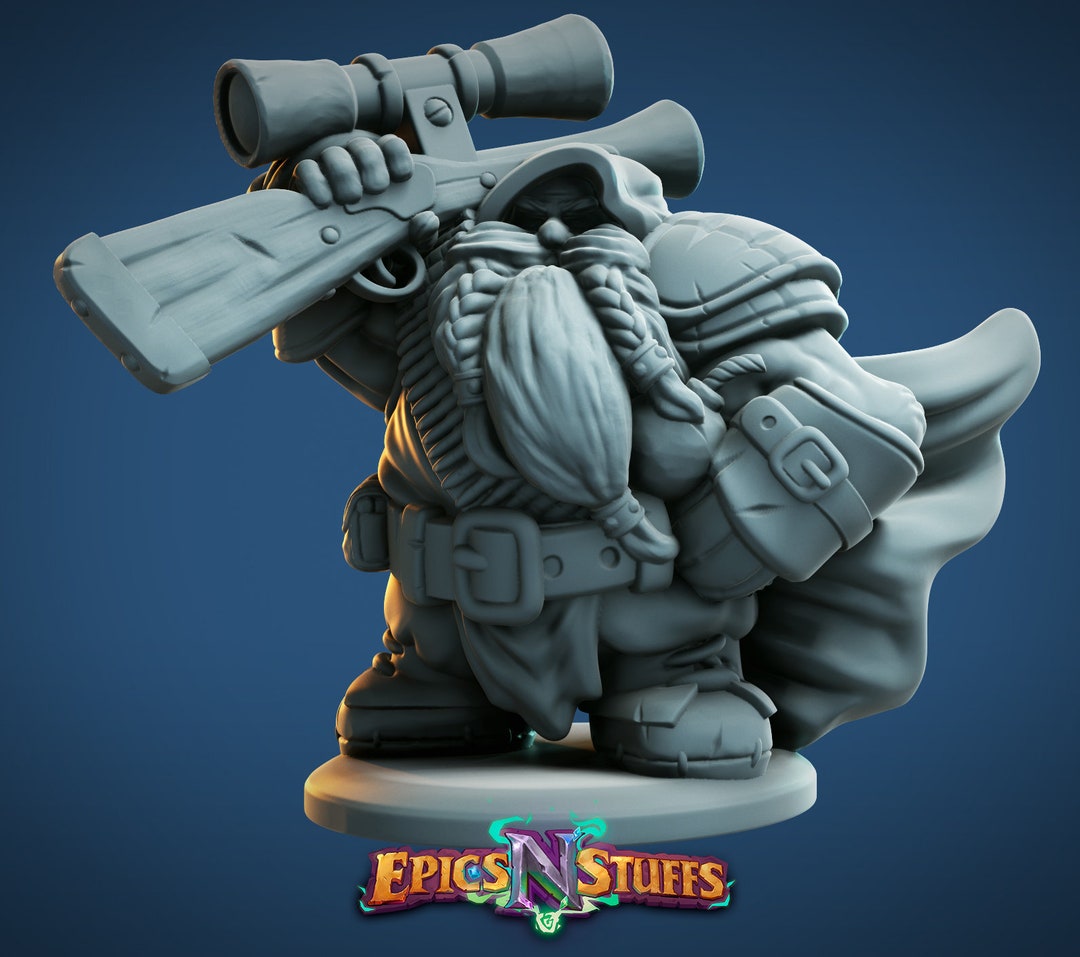 Dwarf Ranger Miniature, High Quality Tabletop RPG 3D Printed dungeons ...
