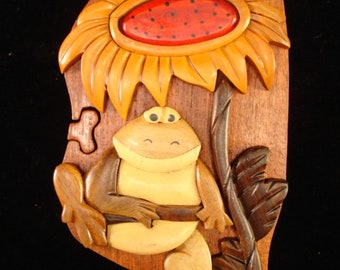 Beautifully Hand Crafted 3 Dimensional Intarsia Wood Art FROG | Etsy