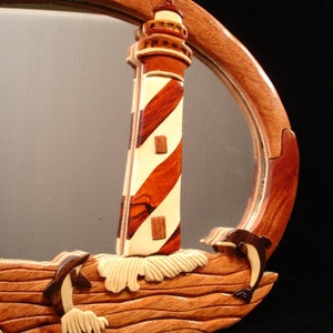Beautifully Hand Crafted 3 Dimensional Intarsia Wood Art LIGHTHOUSE ...