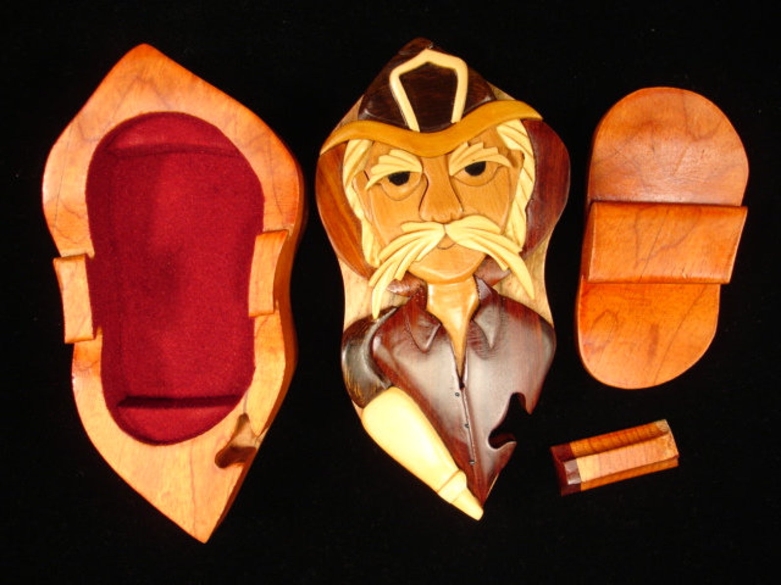 Beautifully Hand Crafted 3 Dimensional Intarsia Wood Art FIREMAN Puzzle ...
