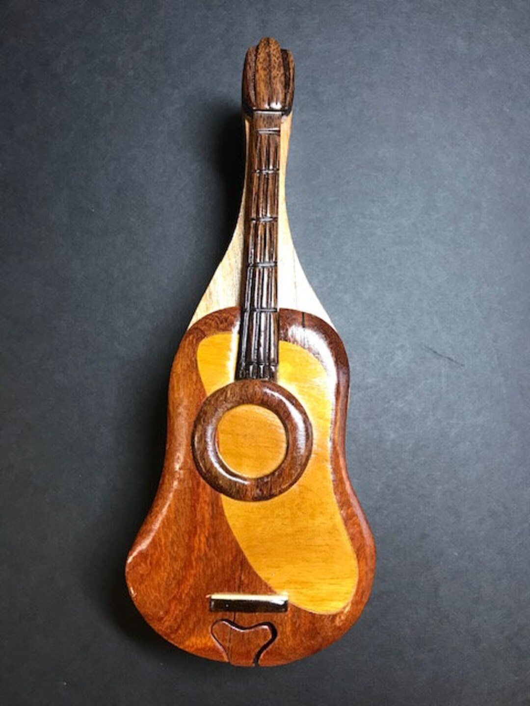 Beautifully Hand Crafted 3 Dimensional Intarsia Wood Art GUITAR Puzzle ...