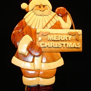 Beautifully Hand Crafted 3 Dimensional Intarsia Wood Art SANTA - Etsy