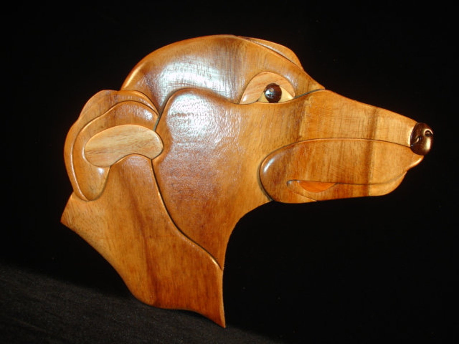 Beautifully Hand Crafted 3 Dimensional Intarsia Wood Art GREYHOUND Dog ...