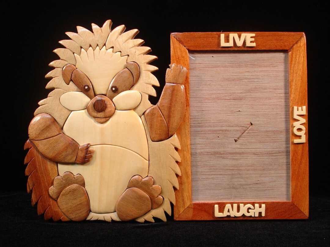Beautifully Hand Crafted 3 Dimensional Intarsia Wood Art HEDGEHOG ...