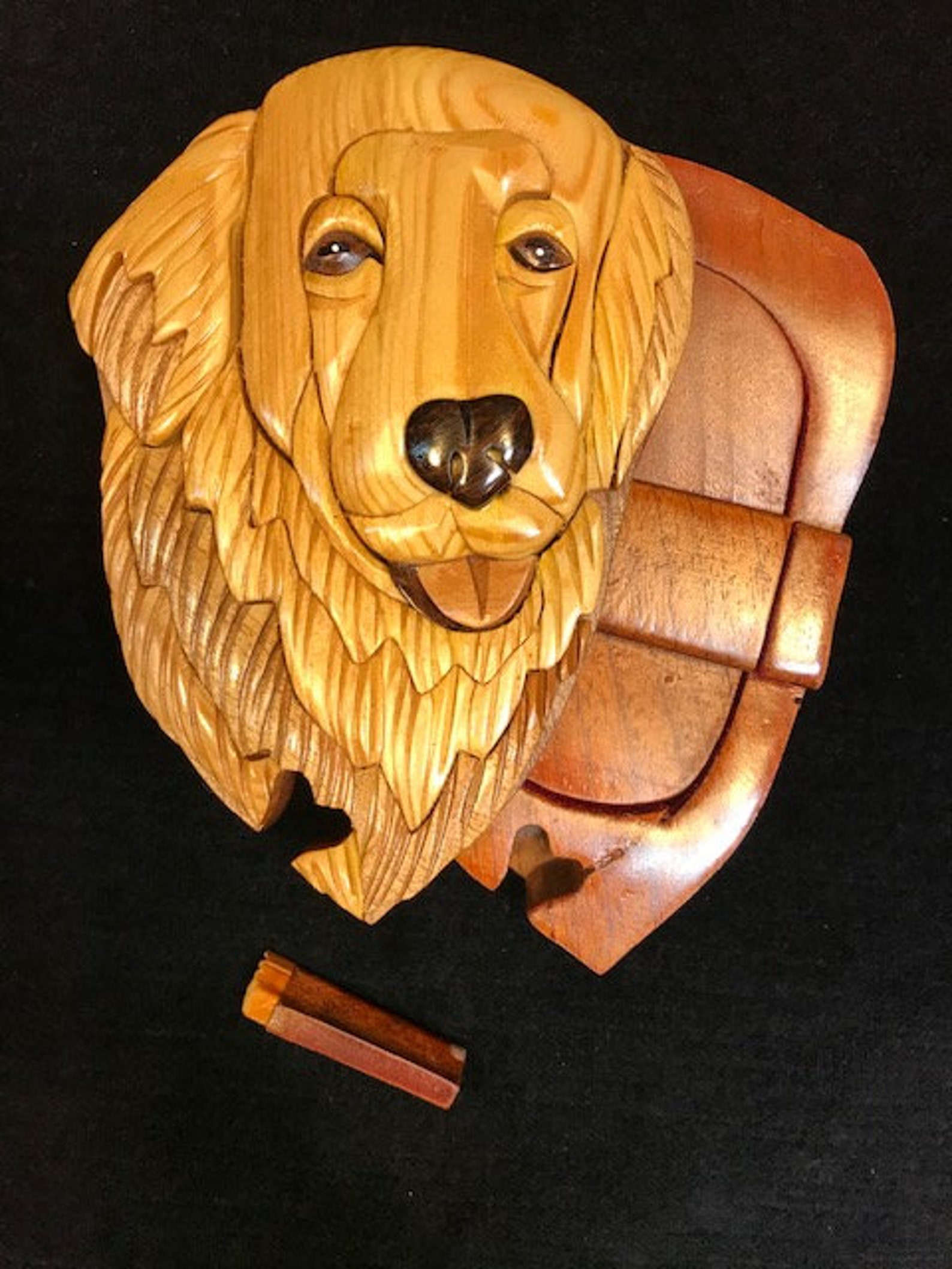 Beautifully Hand Crafted 3 Dimensional Intarsia Wood Art GOLDEN ...