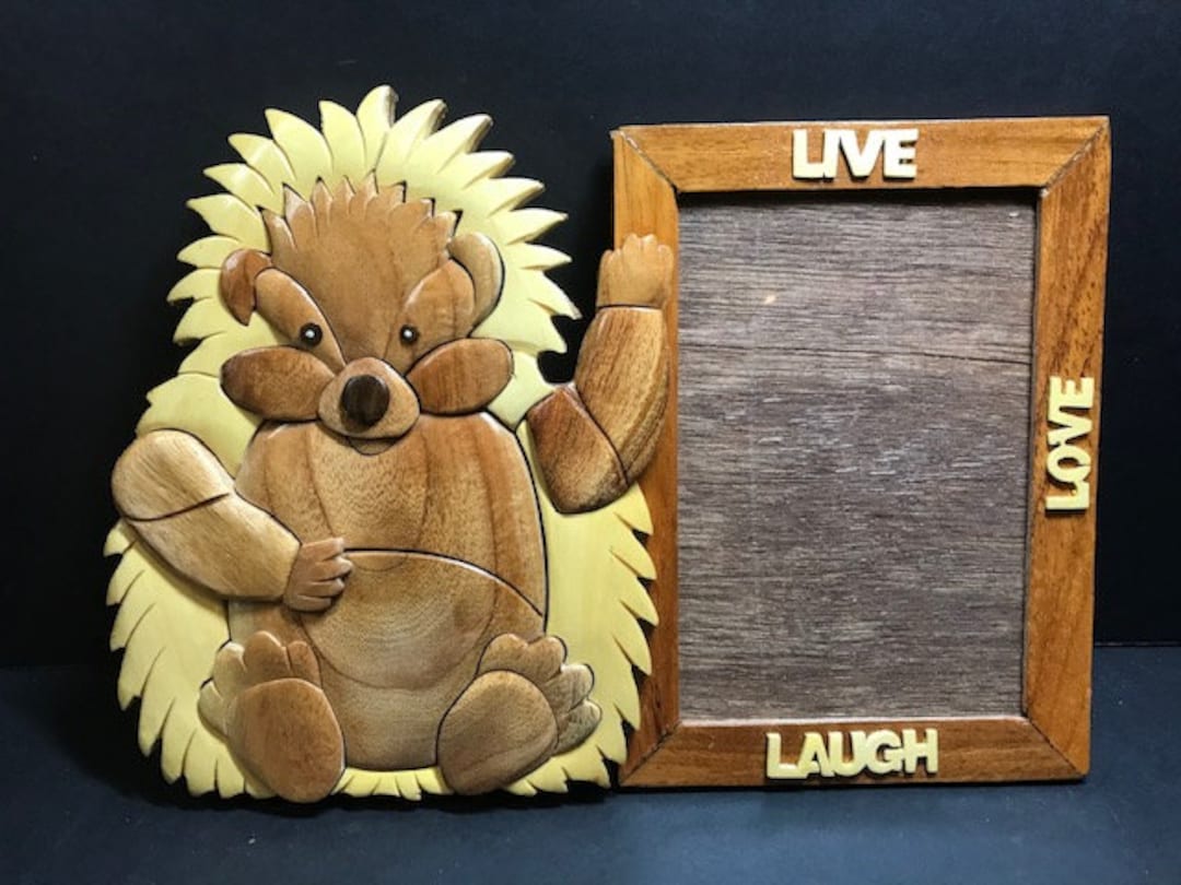 Beautifully Hand Crafted 3 Dimensional Intarsia Wood Art HEDGEHOG ...