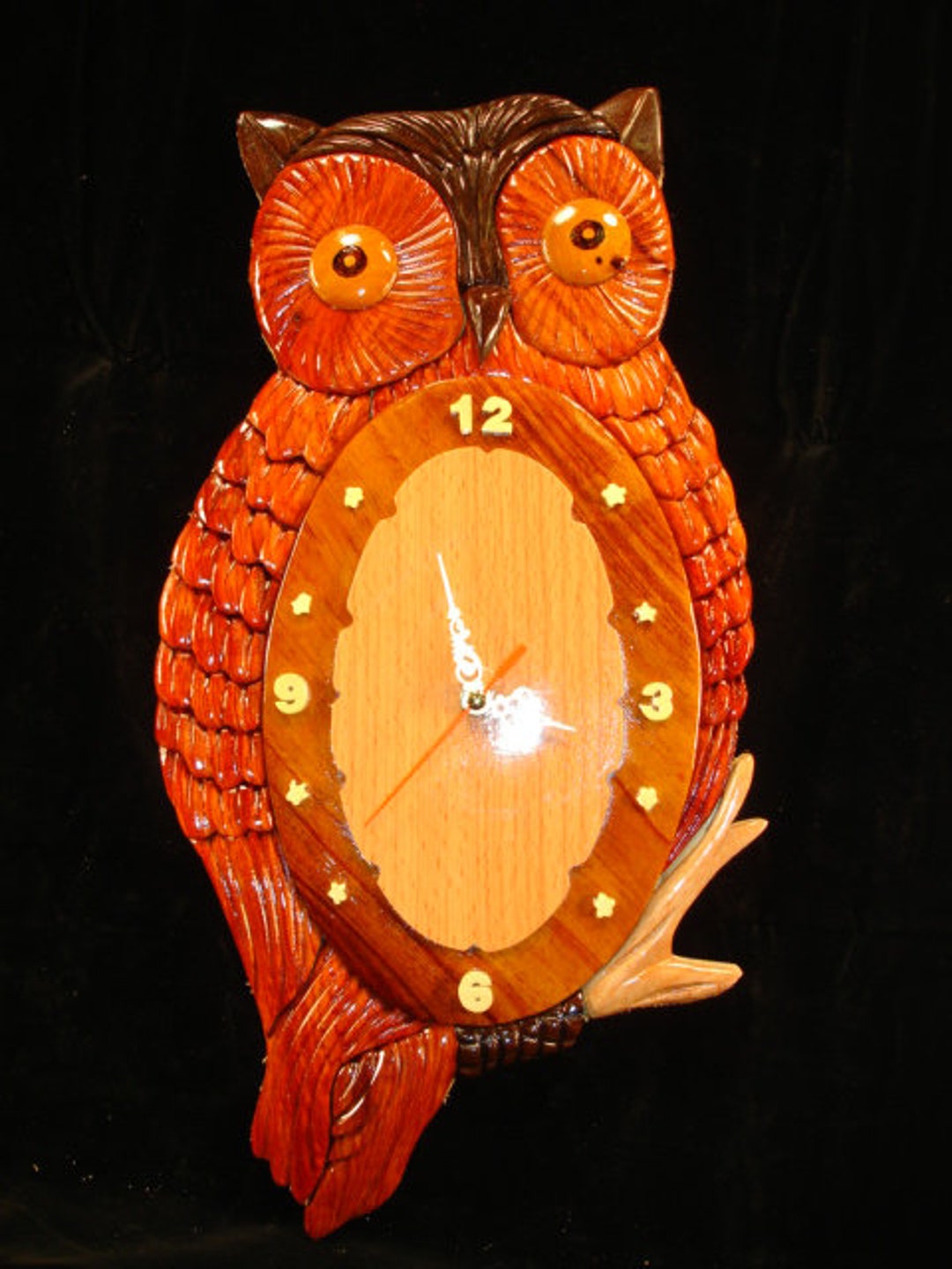 Beautifully Hand Crafted 3 Dimensional Intarsia Wood Art OWL Wooden ...