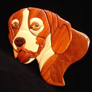 Beautifully Hand Crafted 3 Dimensional Intarsia Wood Art BEAGLE Dog ...