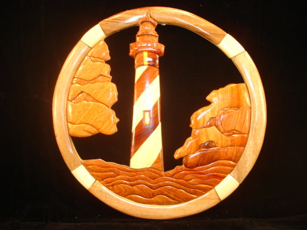 Beautifully Hand Crafted 3 Dimensional Intarsia Wood Art Sailboat ...