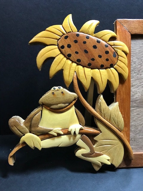 Beautifully Hand Crafted 3 Dimensional Intarsia Wood Art FROG - Etsy