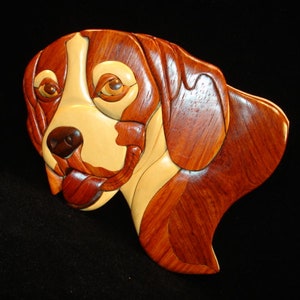 Beautifully Hand Crafted 3 Dimensional Intarsia Wood Art BEAGLE Dog ...