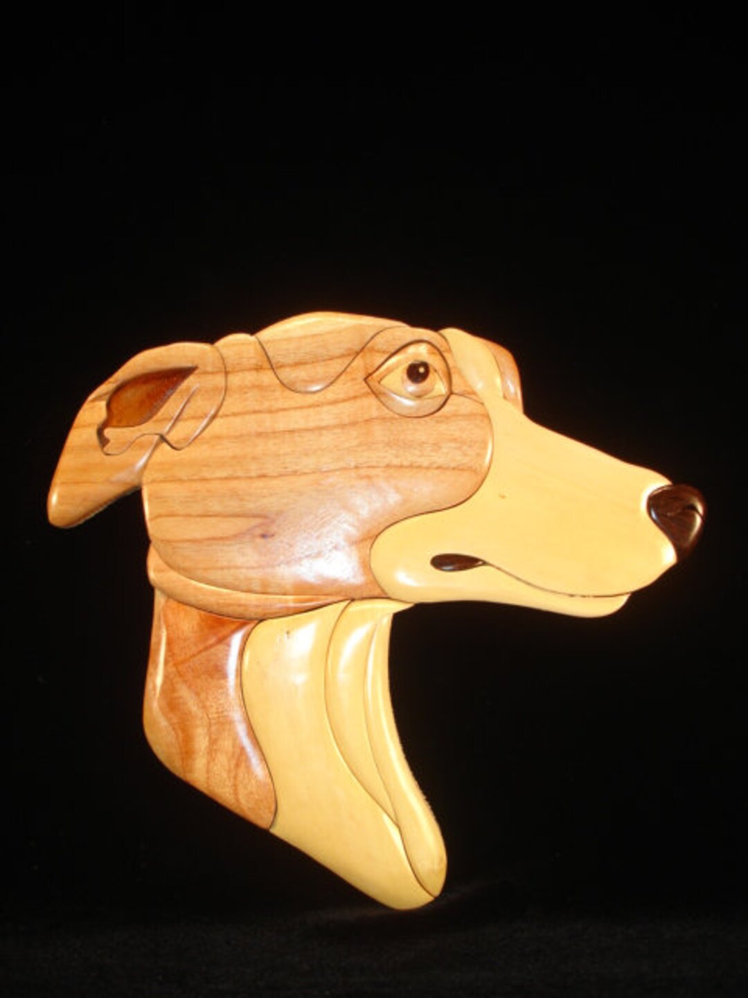 Beautifully Hand Crafted 3 Dimensional Intarsia Wood Art WHIPPET Dog ...