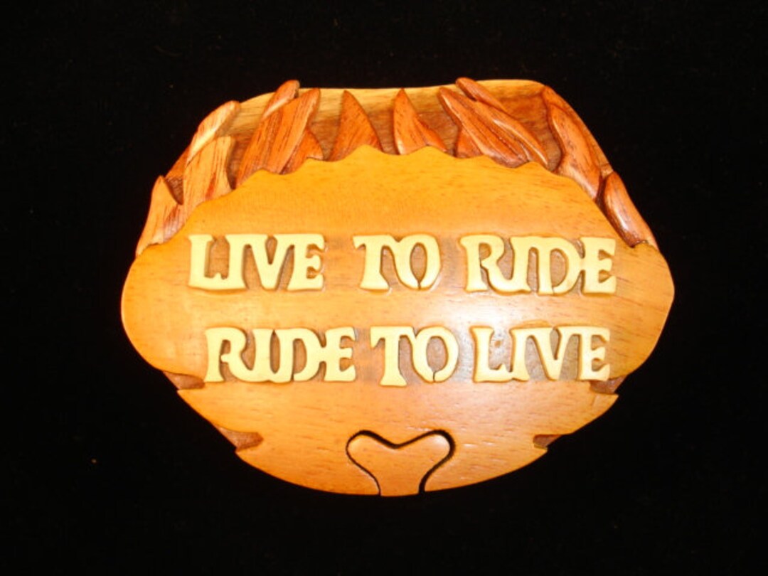 Beautifully Hand Crafted 3 Dimensional Intarsia Wood Art MOTORCYCLE ...