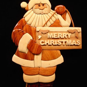 Beautifully Hand Crafted 3 Dimensional Intarsia Wood Art SANTA - Etsy