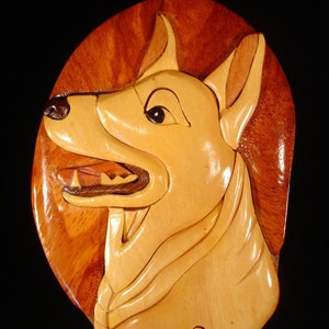 Beautifully Hand Crafted 3 Dimensional Intarsia Wood Art WHITE GERMAN ...