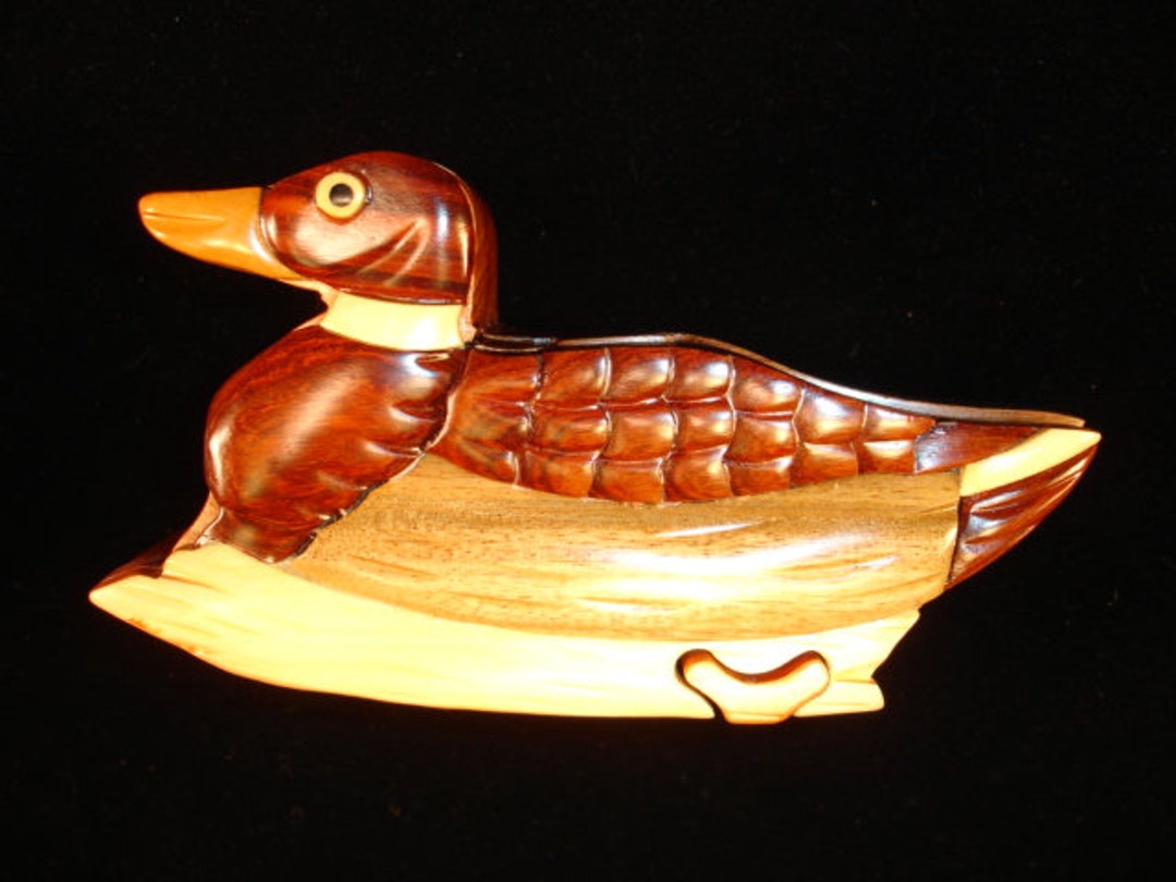 Beautifully Hand Crafted 3 Dimensional Intarsia Wood Art DUCK Puzzle ...