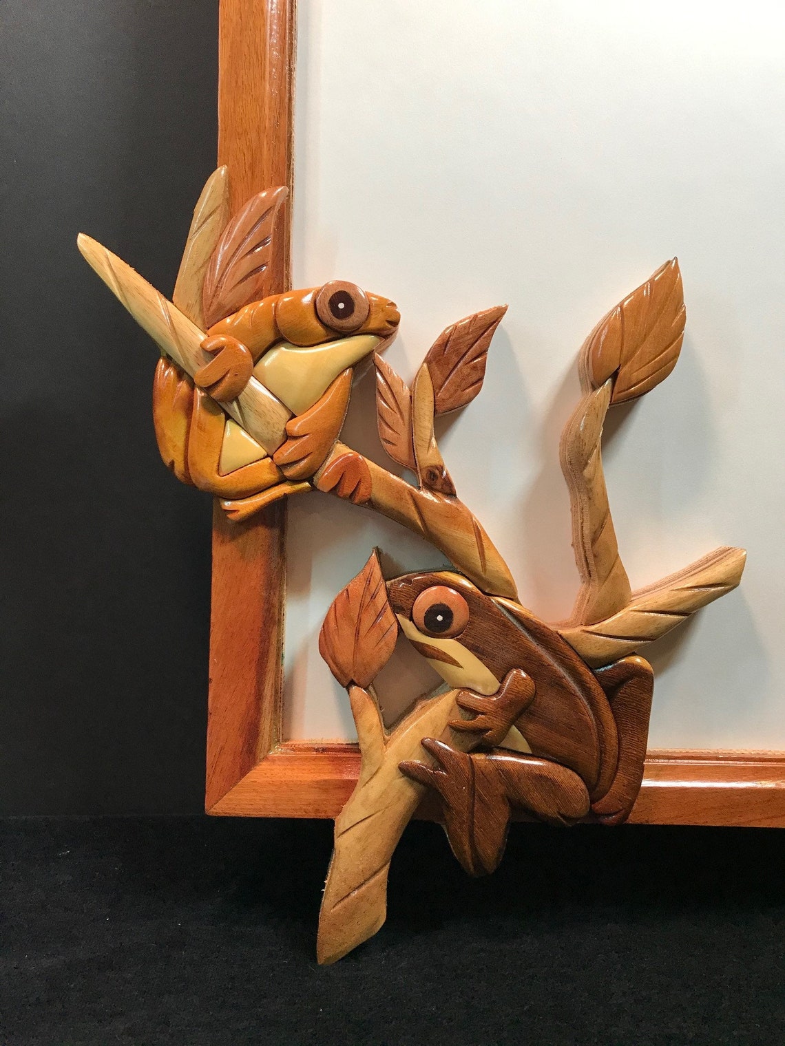 Beautifully hand crafted 3 dimensional Intarsia Wood Art FROG | Etsy