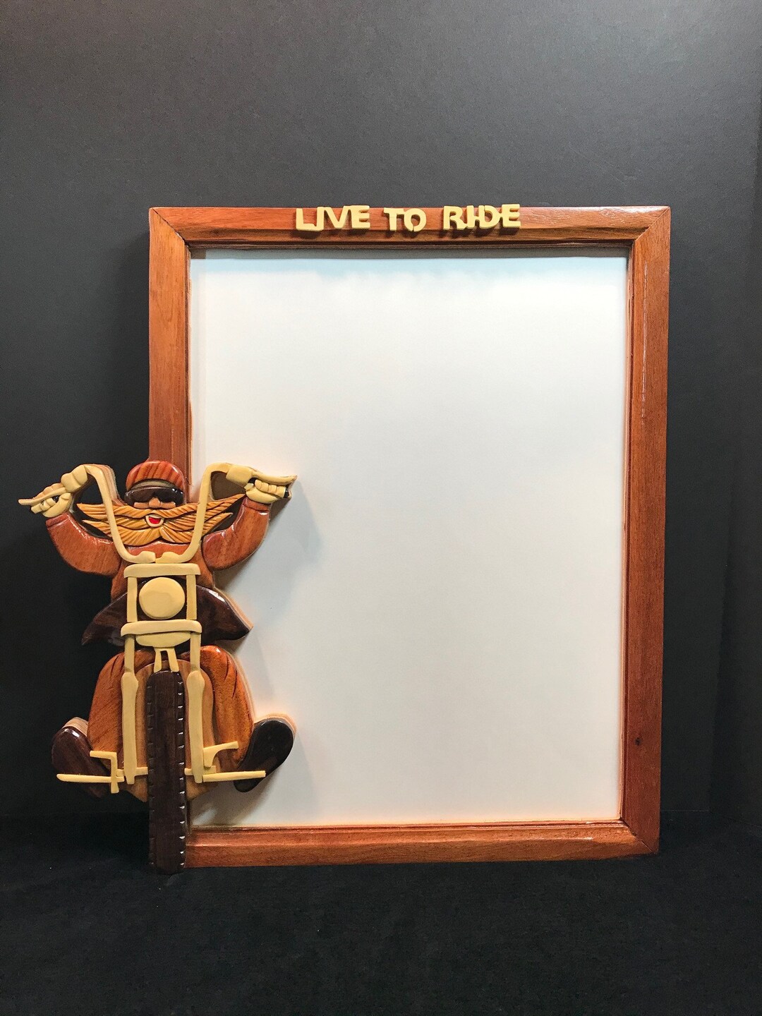 Beautifully Hand Crafted 3 Dimensional Intarsia Wood Art MOTORCYCLE ...