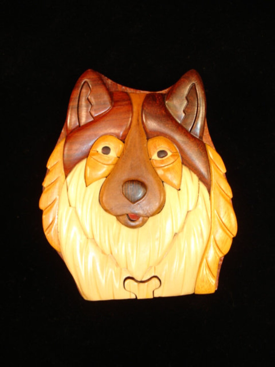 Beautifully Hand Crafted 3 Dimensional Intarsia Wood Art WOLF Puzzle ...