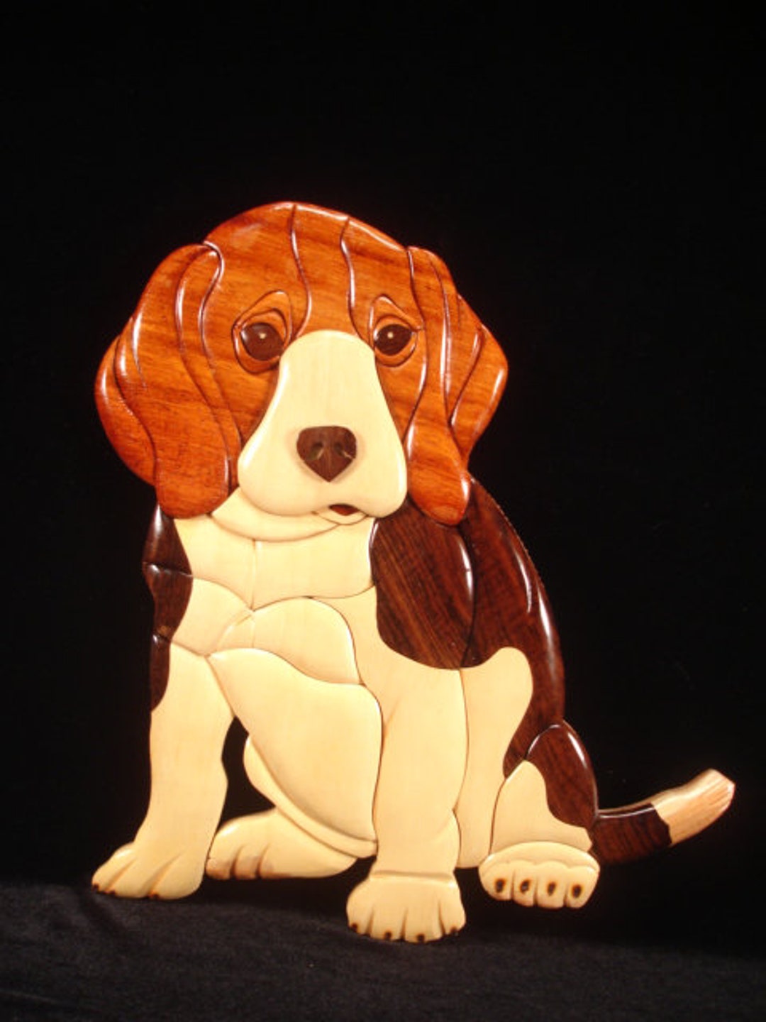 Beautifully Hand Crafted 3 Dimensional Intarsia Wood Art BEAGLE Dog ...