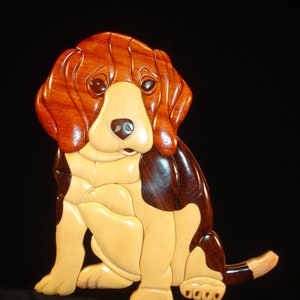 Beautifully Hand Crafted 3 Dimensional Intarsia Wood Art BEAGLE Dog ...