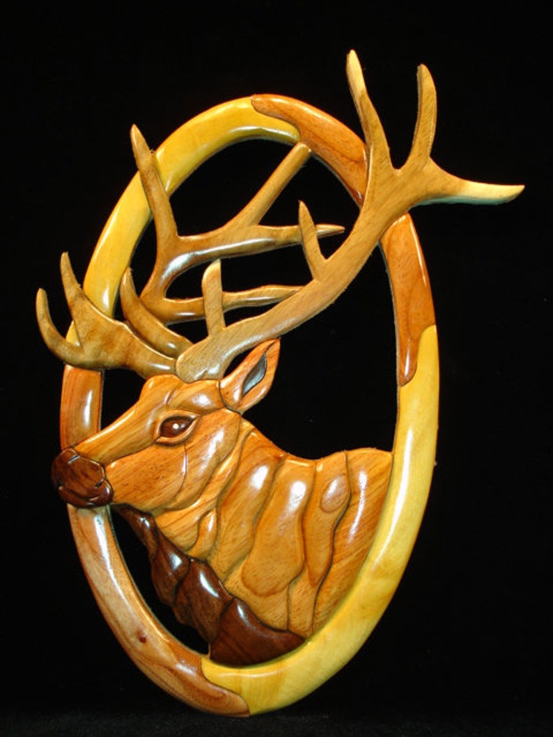 Beautifully Hand Crafted 3 Dimensional Intarsia Wood Art ELK - Etsy