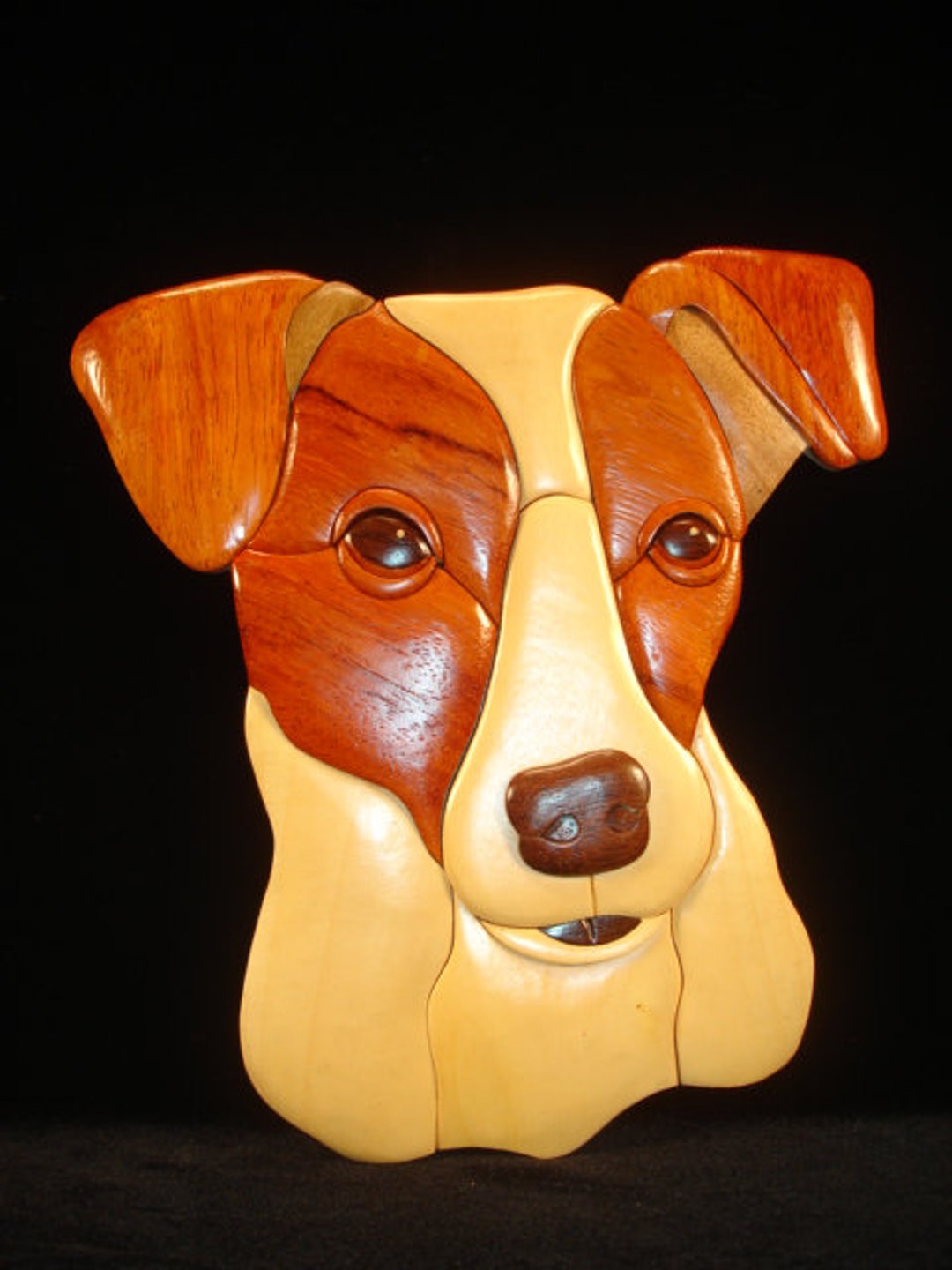 Beautifully Hand Crafted 3 Dimensional Intarsia Wood Art JACK RUSSELL ...