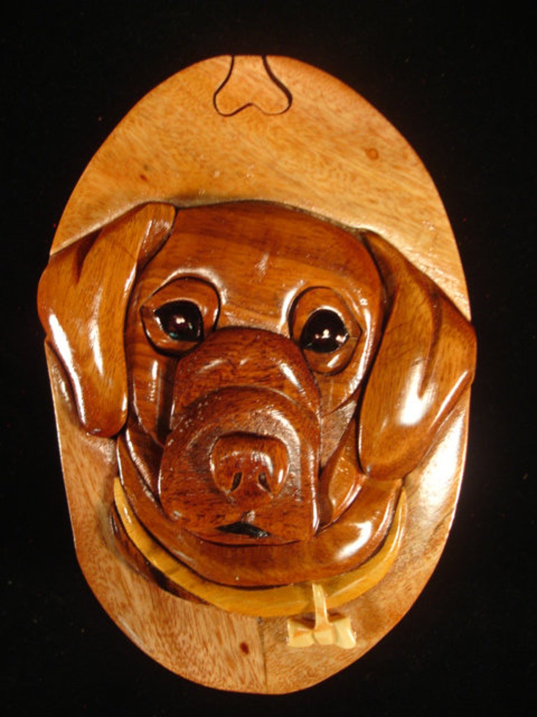 Beautifully Hand Crafted 3 Dimensional Intarsia Wood Art Chocolate LAB ...