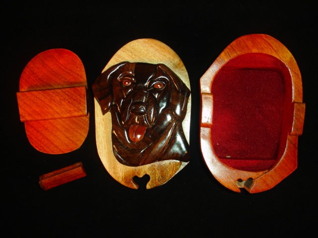 Prachtig handgemaakte 3 dimensionale Intarsia Wood Art Black LAB ...