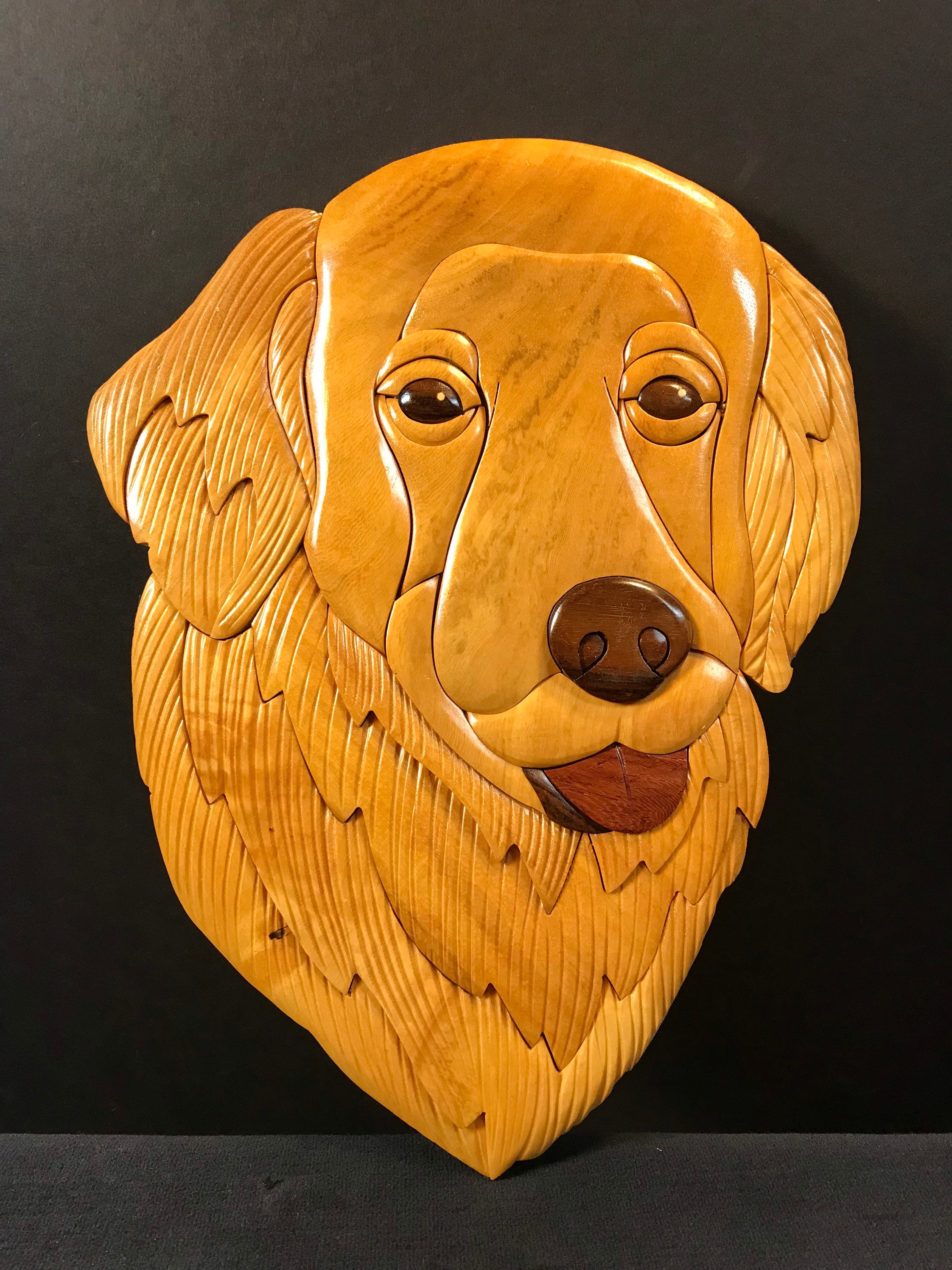 Beautifully Hand Crafted 3 Dimensional Intarsia Wood Art GOLDEN ...