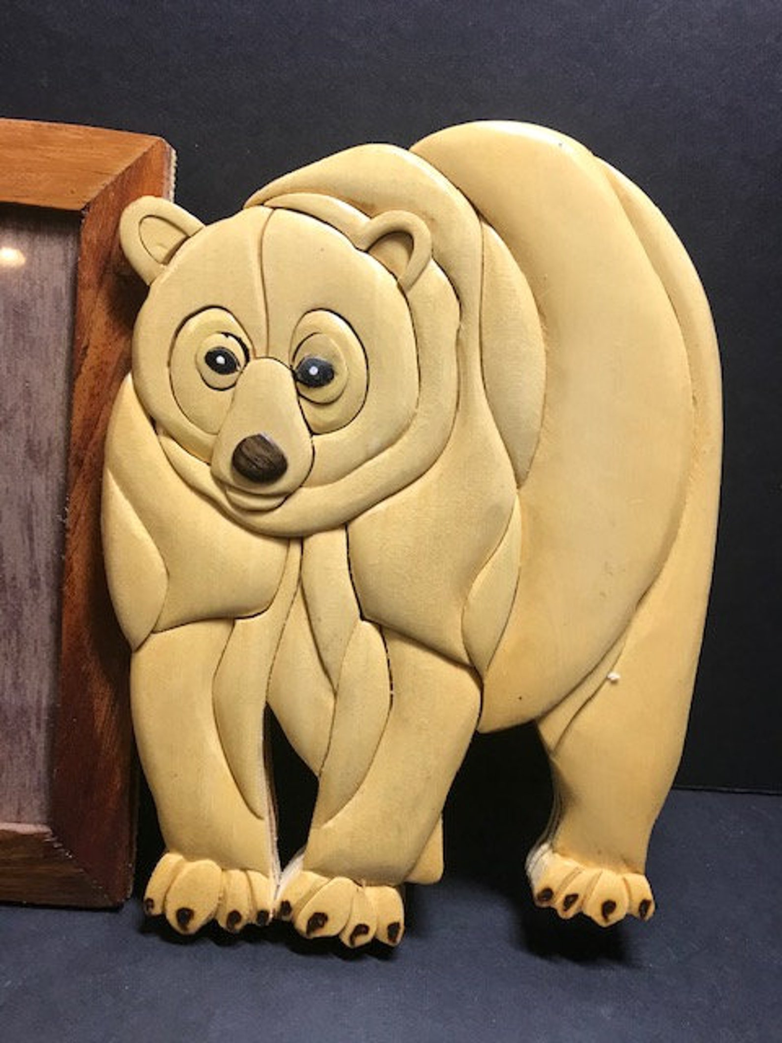 Beautifully hand crafted 3 dimensional Intarsia Wood Art BEAR | Etsy