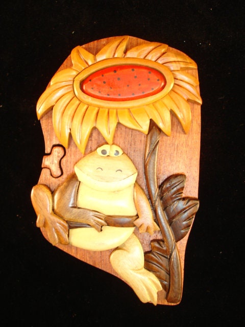 Beautifully Hand Crafted 3 Dimensional Intarsia Wood Art FROG - Etsy