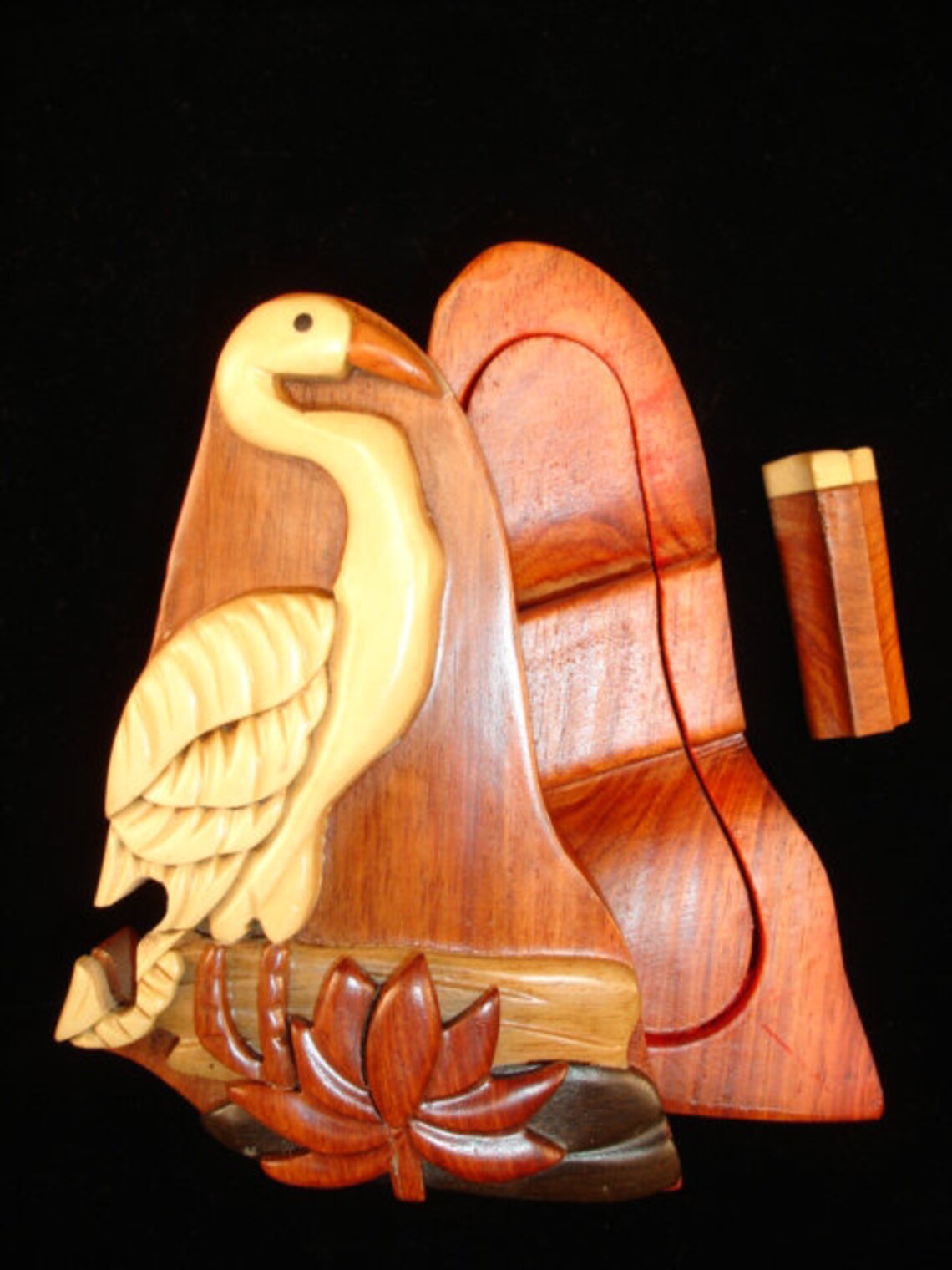 Beautifully Hand Crafted 3 Dimensional Intarsia Wood Art HERON and ...