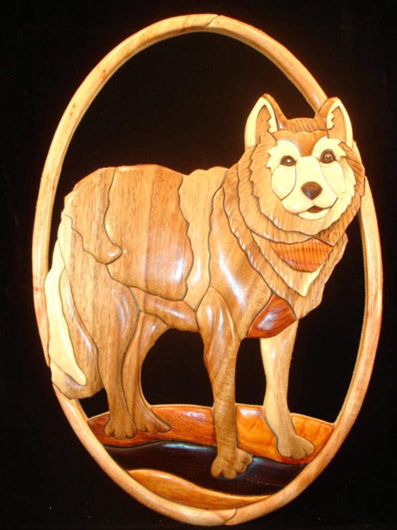 Beautifully Hand Crafted 3 Dimensional Intarsia Wood Art WOLF - Etsy