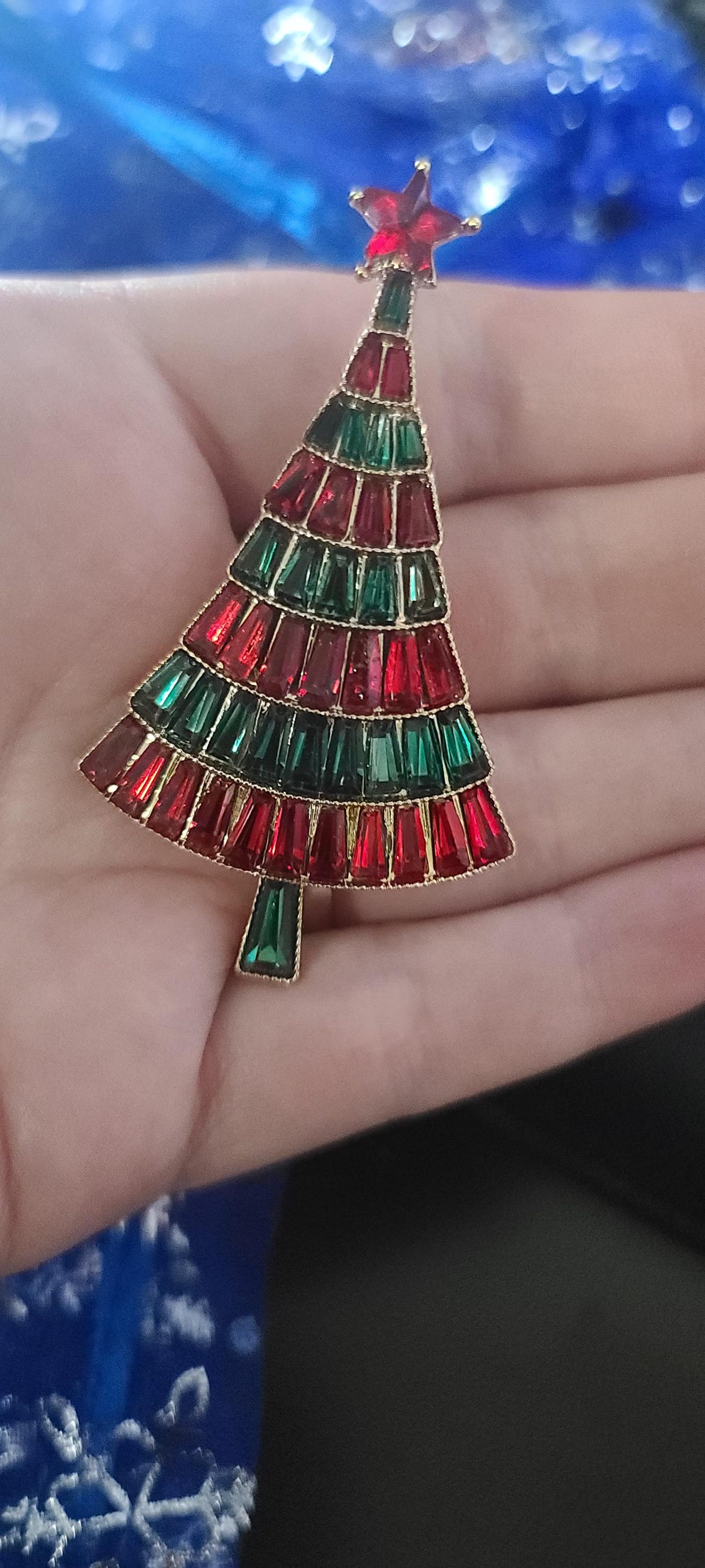 Christmas Tree Brooch, Holiday Brooch, Christmas Tree Pin, Holiday Pin ...