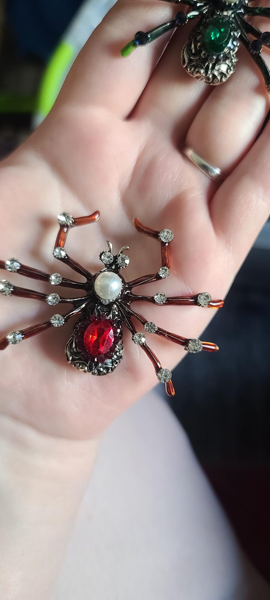 Retro Spider Brooch, Red Brooch, Spider Pin, Red Pin, Halloween Brooch ...