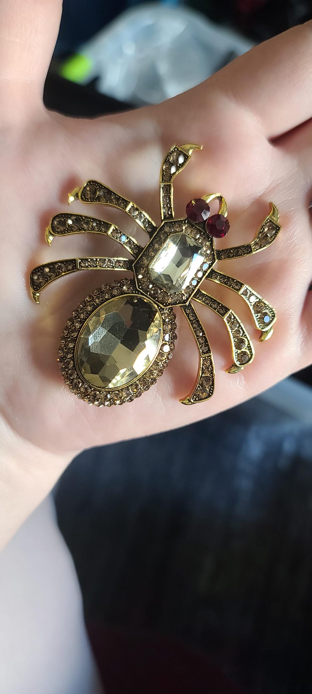 Gold Art Deco Spider Brooch, Art Deco Brooch, Spider Pin, Gold Brooch ...