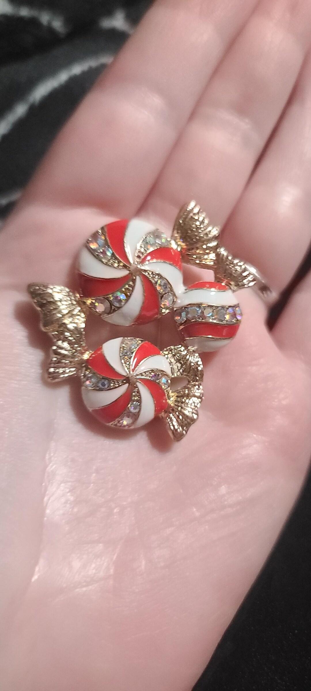 Peppermint Brooch, Peppermint Pin, Candy Brooch, Candy Pin, Christmas ...