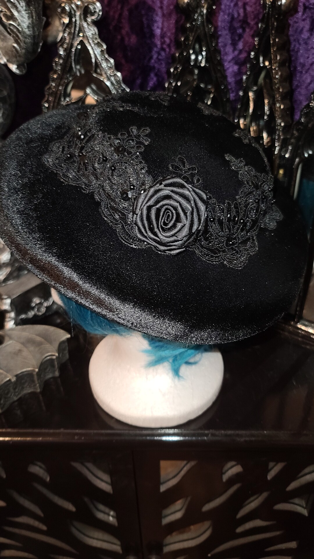 Black Velvet Hat, Kentucky Derby Hat, Gothic Hat - Etsy