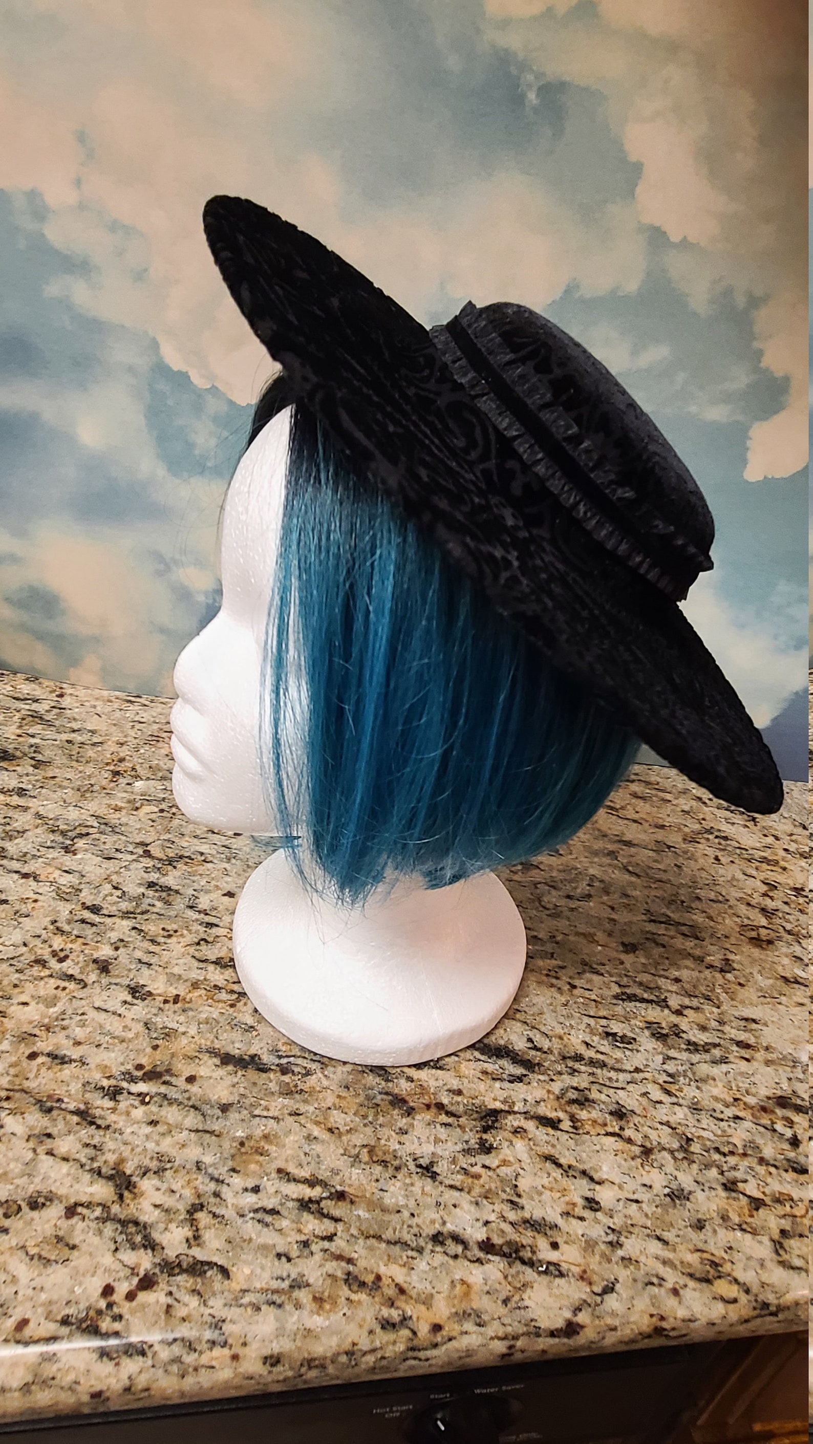 Black Velvet Gothic Hat, Kentucky Derby, Velvet Top Hat, Costume Hat ...