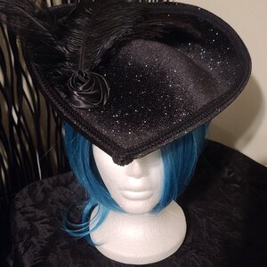 Sparkle Vampire Hat, Goth Fascinator, Goth Hat, Gothic Mini Hat ...